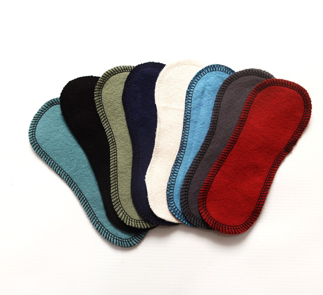 8 Wingless Menstrual Pads, GOTS Certified Organic Cotton Flannel ...