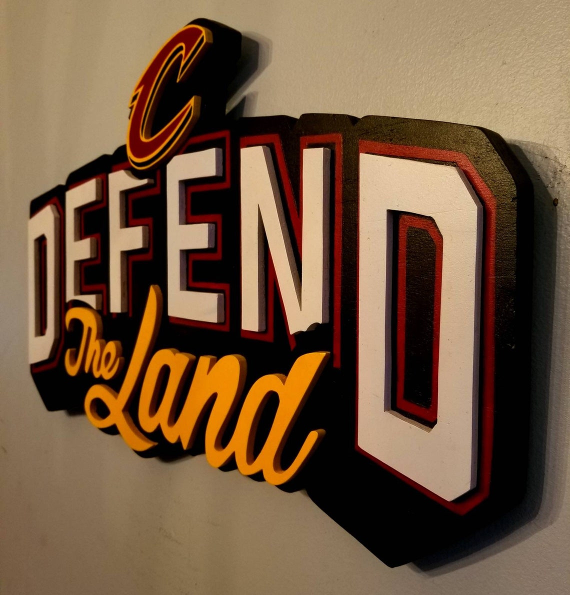 Cleveland Cavaliers Two Dimensional Defend the Land Wood Sign - Etsy