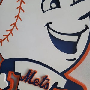 New York Mets Mr. Met Wood Sign - Etsy