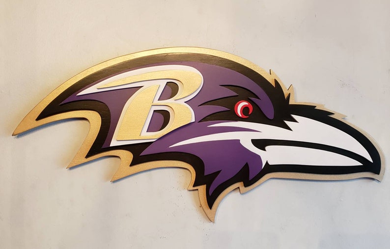 Baltimore Ravens Two Dimensional Wood Sign | Etsy