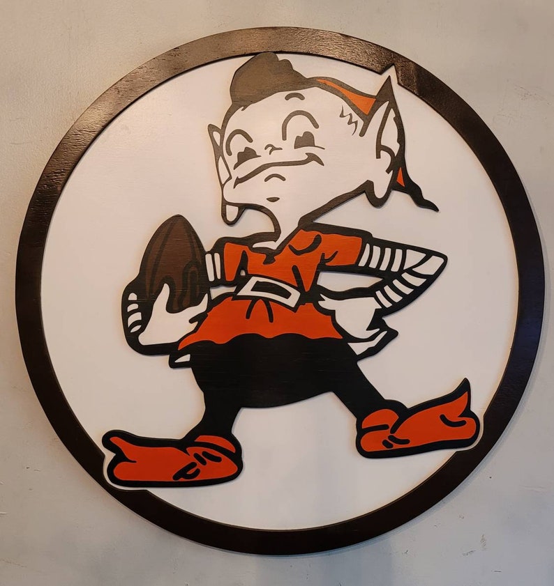 Cleveland Browns Elf Circle Wood Sign - Etsy