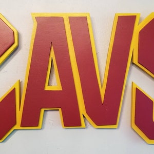 Cleveland Cavs Two Dimensional Handmade Wood Font Logo Sign - Etsy
