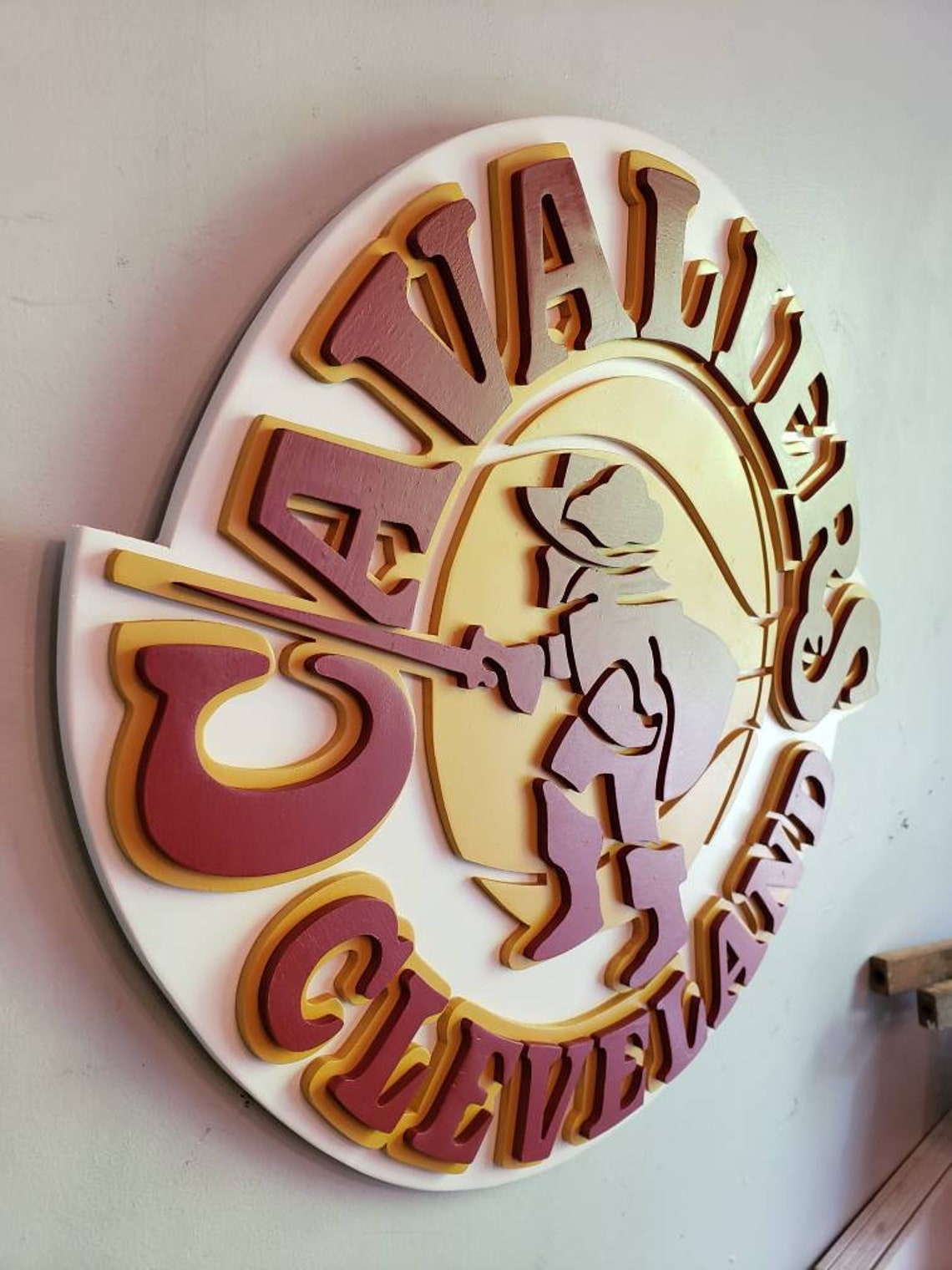Cleveland Cavaliers Retro 70's Wood Logo Sign - Etsy España