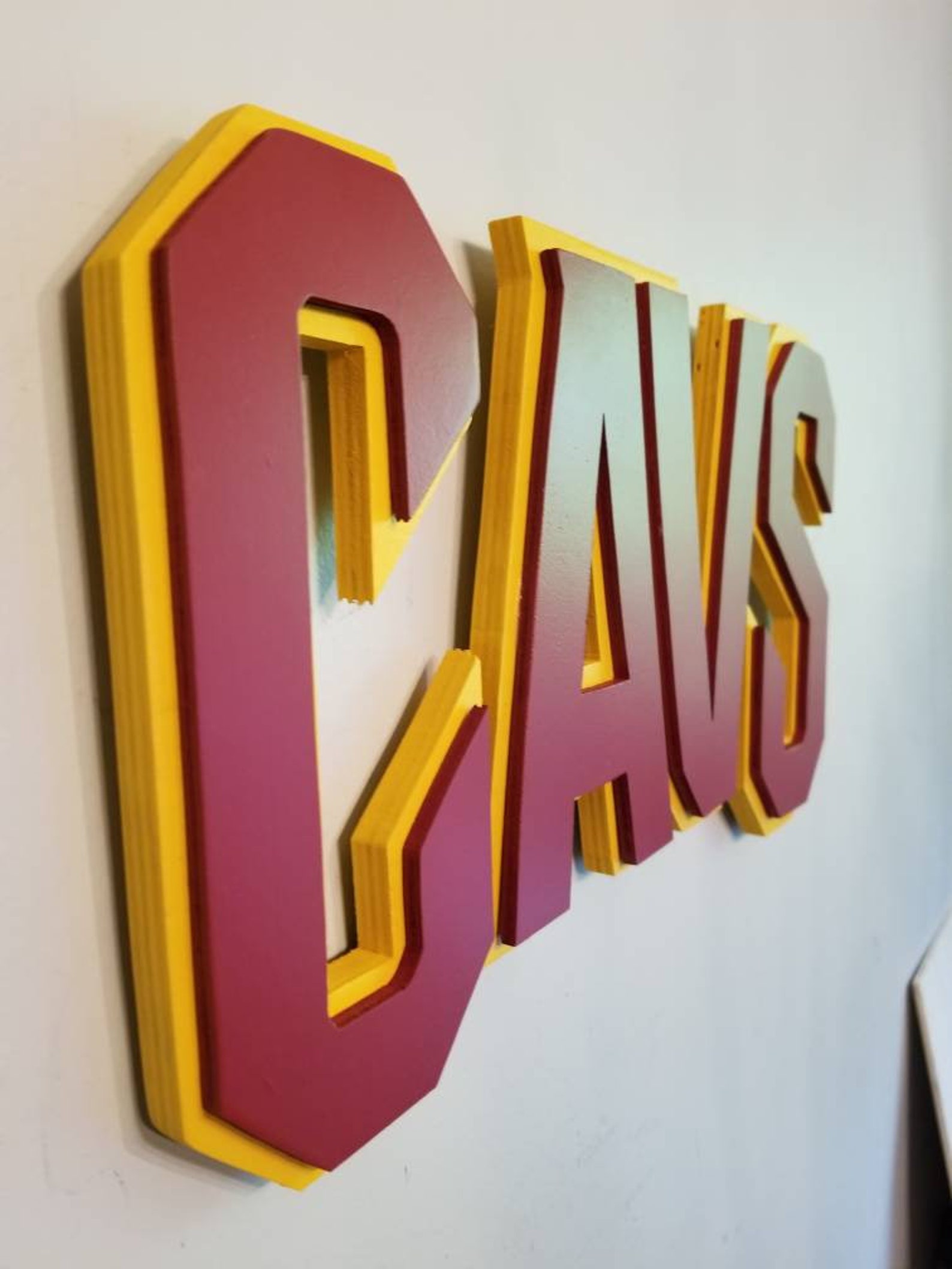 Cleveland Cavs Two Dimensional Handmade Wood Font Logo Sign | Etsy