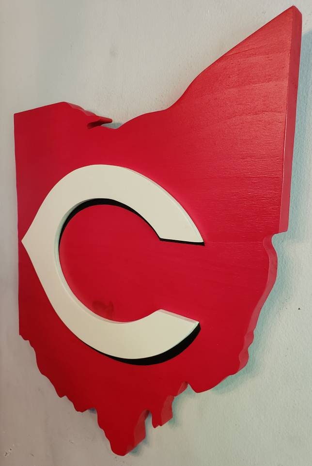 Cincinnati Reds Two Dimensional Ohio Wood Sign | Etsy