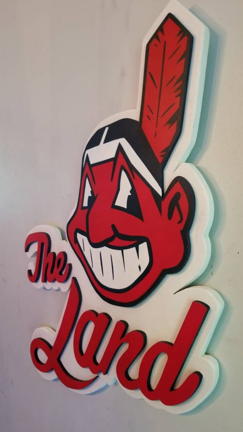 Cleveland Indians chief wahoo two dimensional sign | Etsy