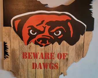 Cleveland Browns Dawg Pound Reclaimed Wood Sign Wall Art - Etsy