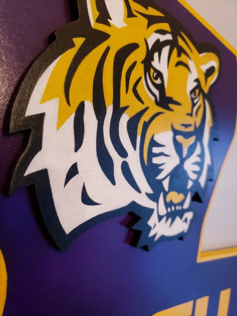 LSU Tigers Wood Sign - Etsy