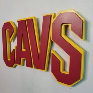 Cleveland Cavs Two Dimensional Handmade Wood Font Logo Sign - Etsy