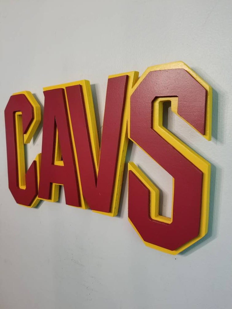 Cleveland Cavs Two Dimensional Handmade Wood Font Logo Sign | Etsy