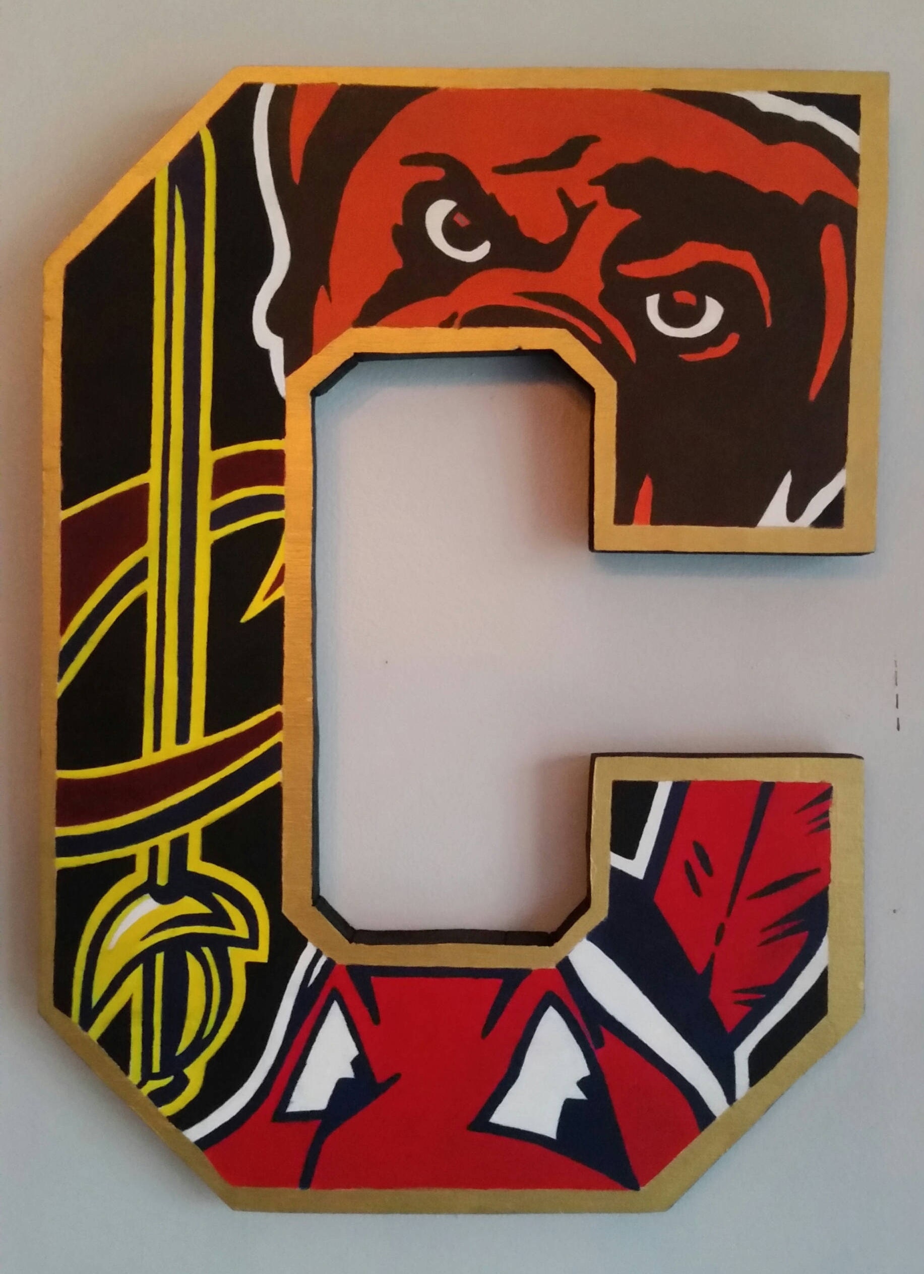 Cleveland C Sports Teams Handmade Wood Sign | Etsy