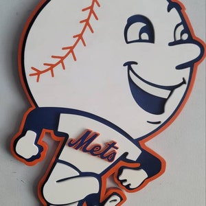 New York Mets Mr. Met Wood Sign - Etsy