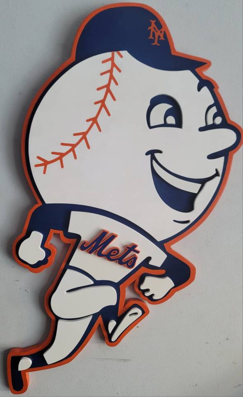 New York Mets Mr. Met Wood Sign - Etsy