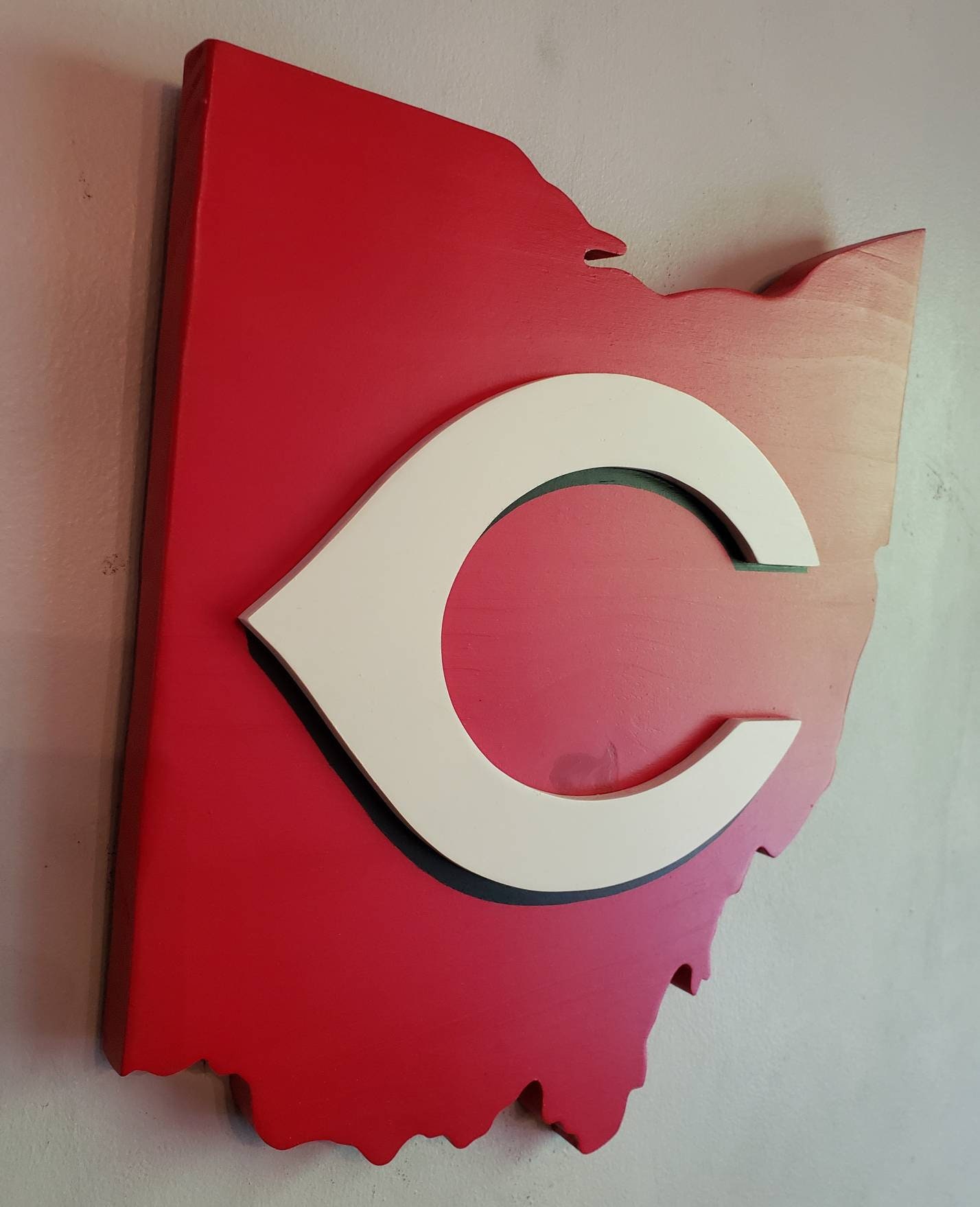 Cincinnati Reds Two Dimensional Ohio Wood Sign | Etsy