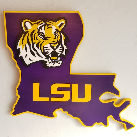 LSU Tigers Wood Sign | Etsy