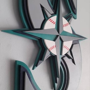 Seattle Mariners Primary Logo Wood Sign - Etsy