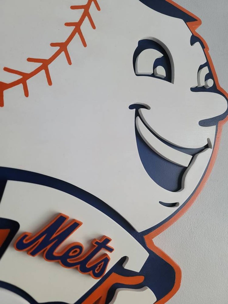 New York Mets Mr. Met Wood Sign - Etsy