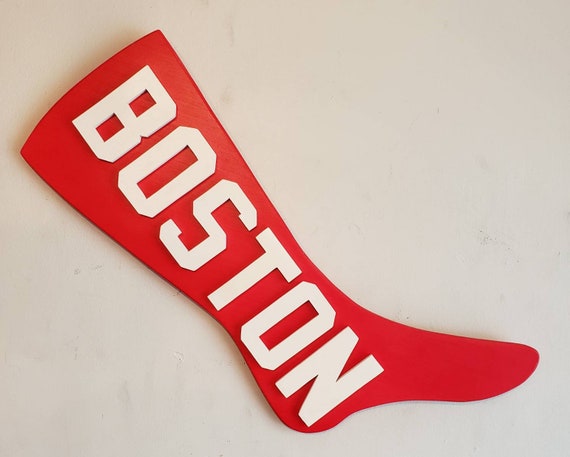 Boston Red Sox Retro Sock Logo Wood Sign | Etsy