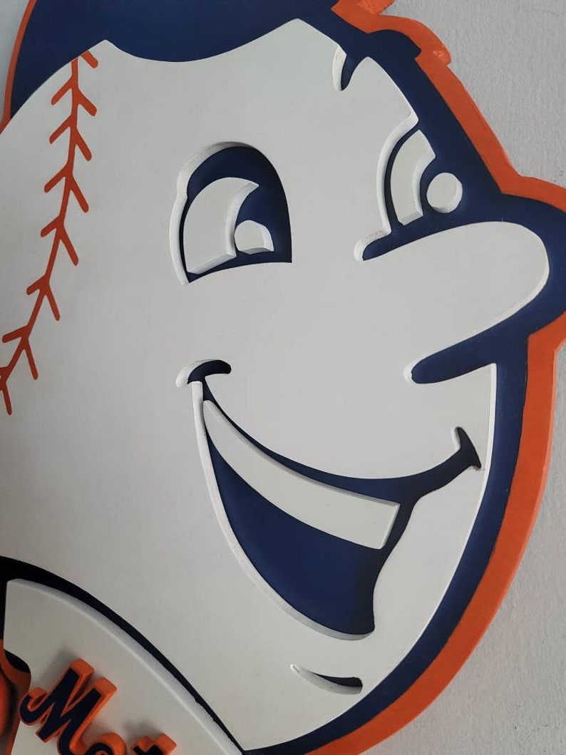 New York Mets Mr. Met Wood Sign - Etsy