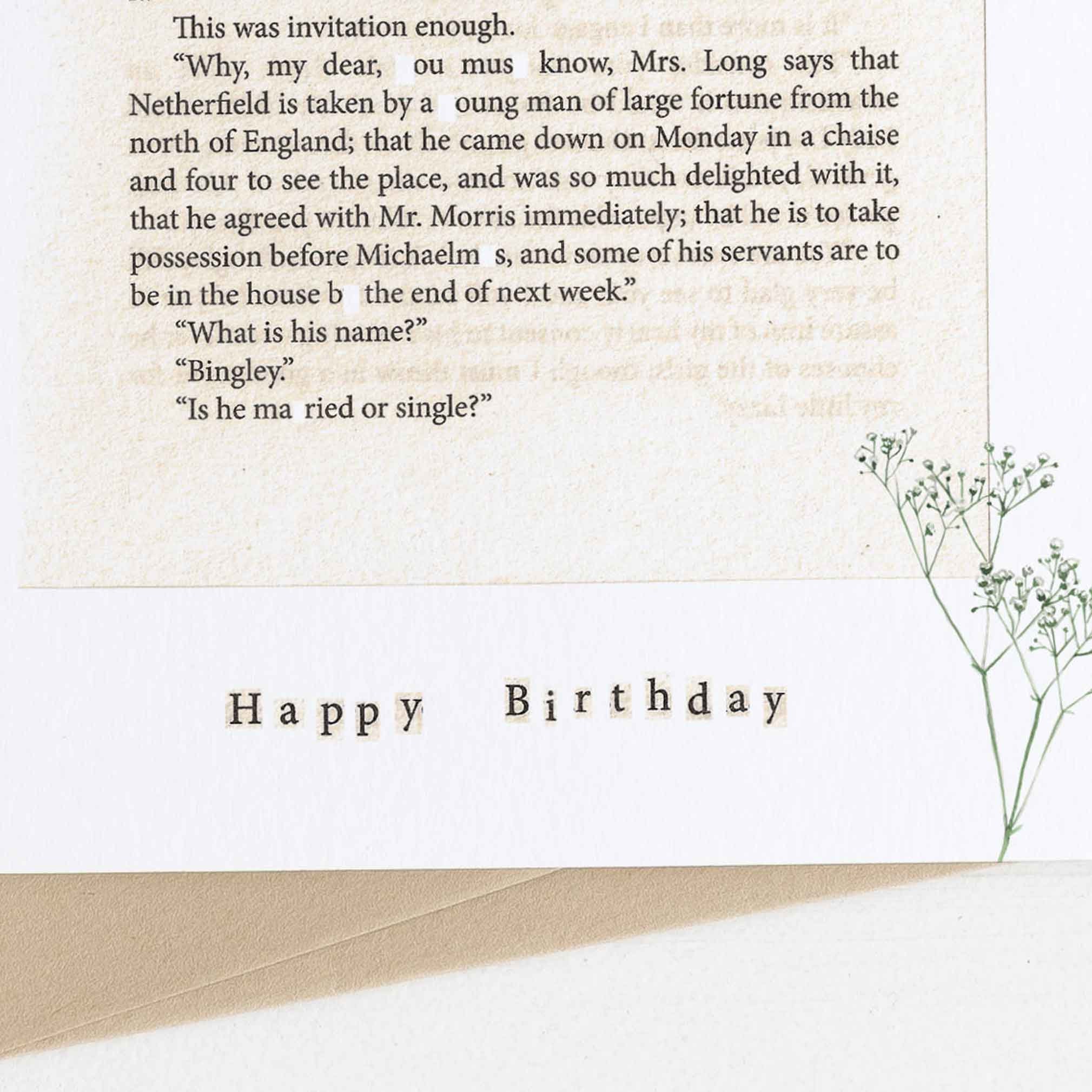 Pride & Prejudice Birthday Card - Etsy