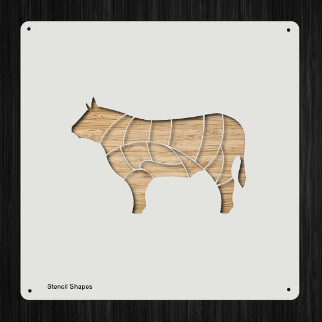 Cuts of Beef Butcher Meat Food Meal DIY Plastic Stencil Acrylic Mylar ...
