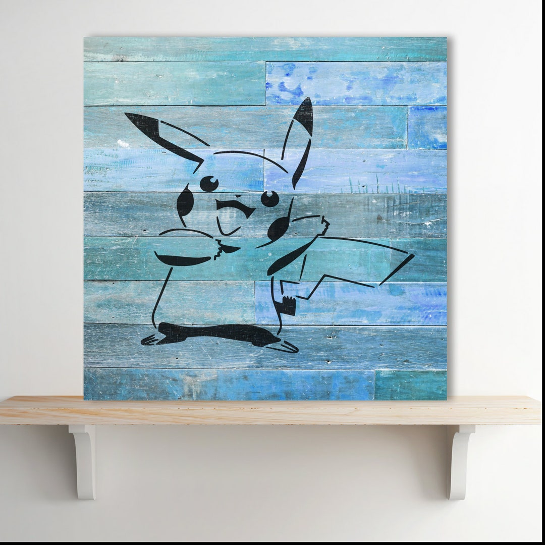 Pikachu, Stencil Plastic Mylar Stencil for Painting, Walls, Crafts ...