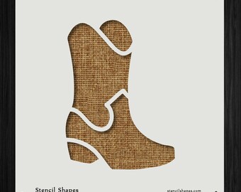 Cowboy Boot Stencil | Etsy