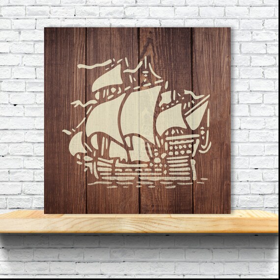 Pirate Ship Stencil Plastic Mylar Stencil for Painting - Etsy