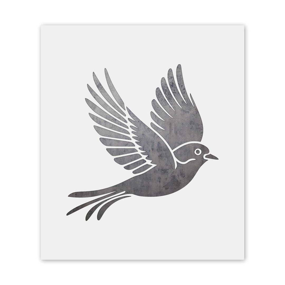 Bird Stencil - Flying Sparrow Silhouette Mylar Craft Template for ...