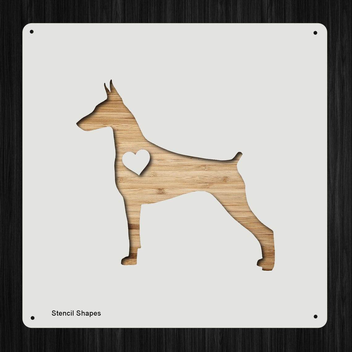 Doberman Pinscher Dog With Heart Love Plastic Mylar Stencil - Etsy