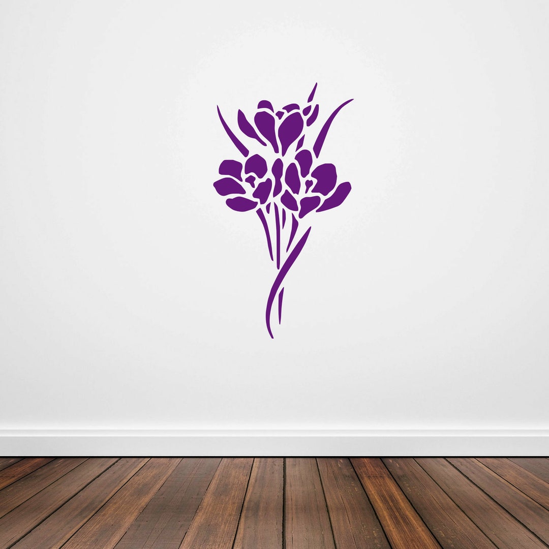 Planta de flores de crocus, Stencil Plastic Mylar Stencil para pintura ...