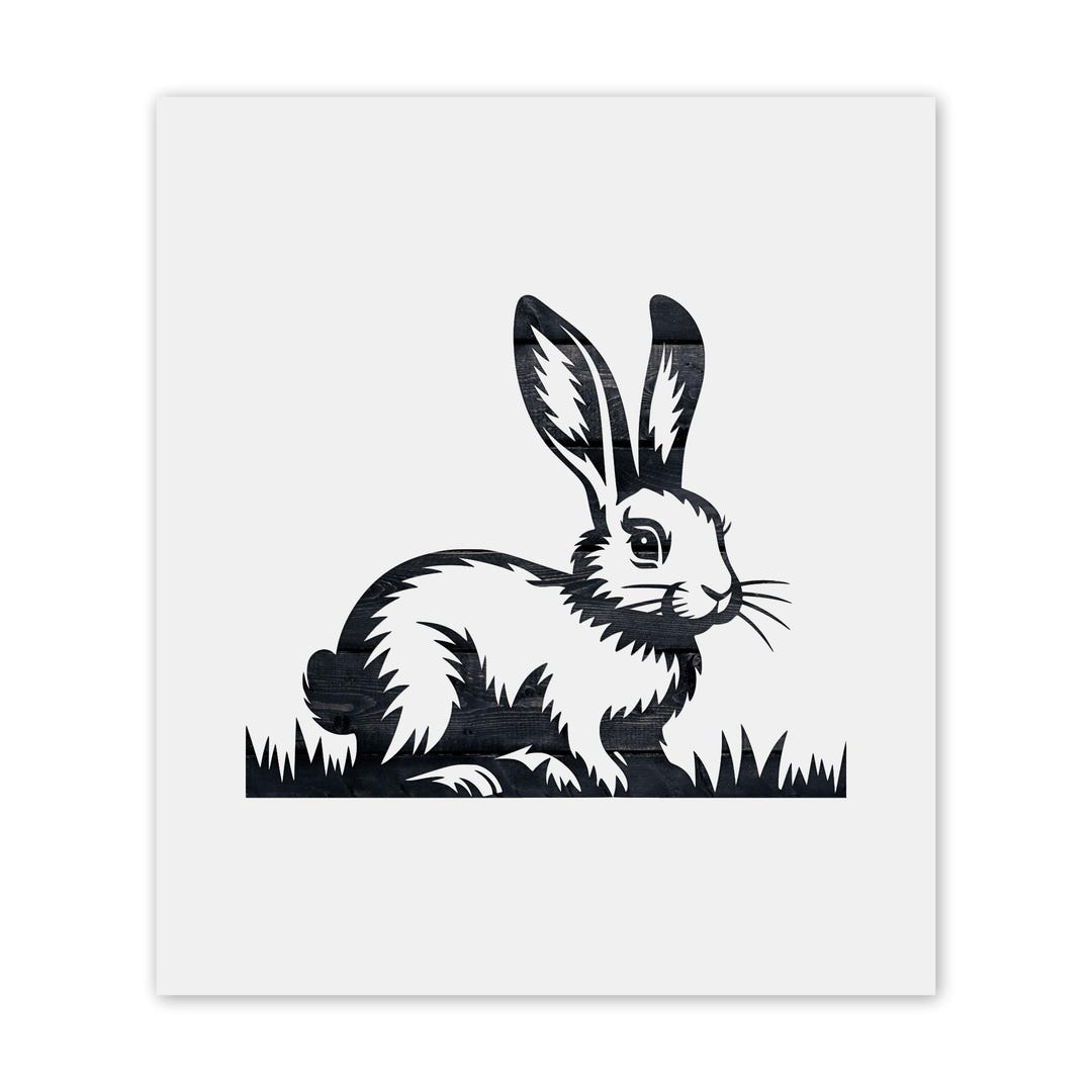 Cute Rabbit Bunny Mylar Stencil for Arts Crafts DIY Projects Painting ...