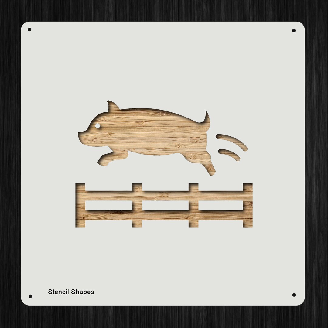 Pig Jumping Over Fence Farm Style 198436 DIY Plastic Stencil - Etsy