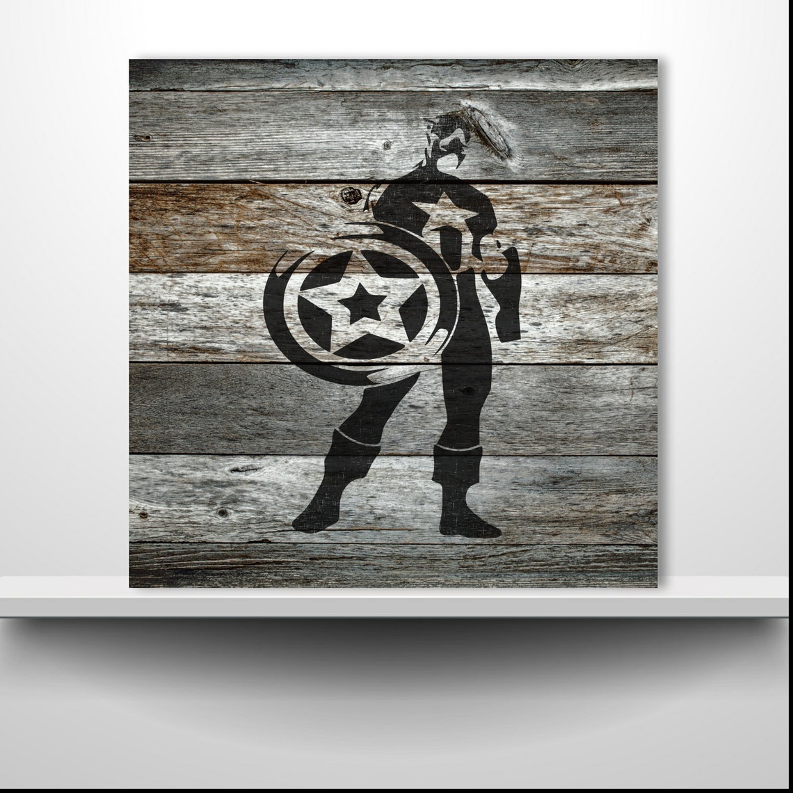 Captain America With Shield Stencil Plastic Mylar Stencil for - Etsy