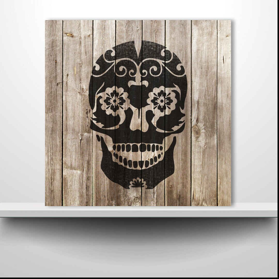 Day of Dead Skull Fancy Stencil Plastic Mylar Stencil for - Etsy