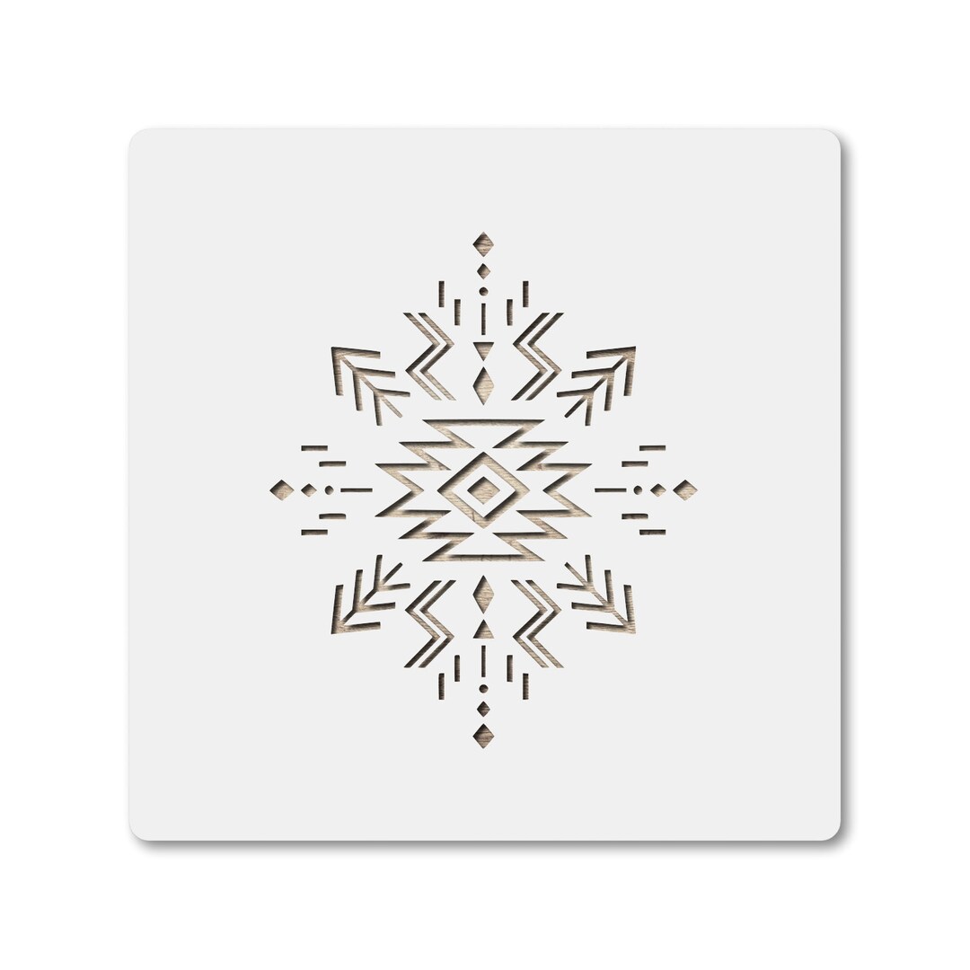 Aztec Ethnic Tribal Geometric, Aztec Mylar Stencil Reusable for Crafts ...