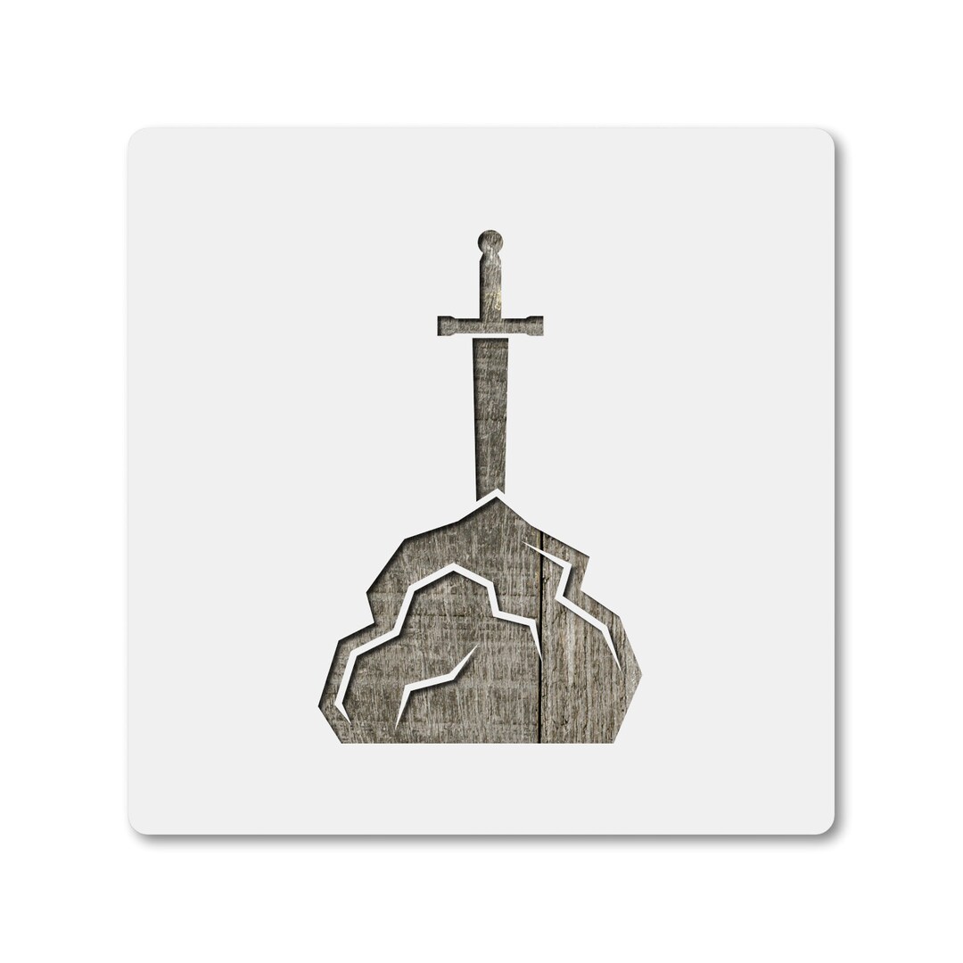 Sword in Stone Fantasy Plastic Mylar Stencil for Painting, Walls and ...