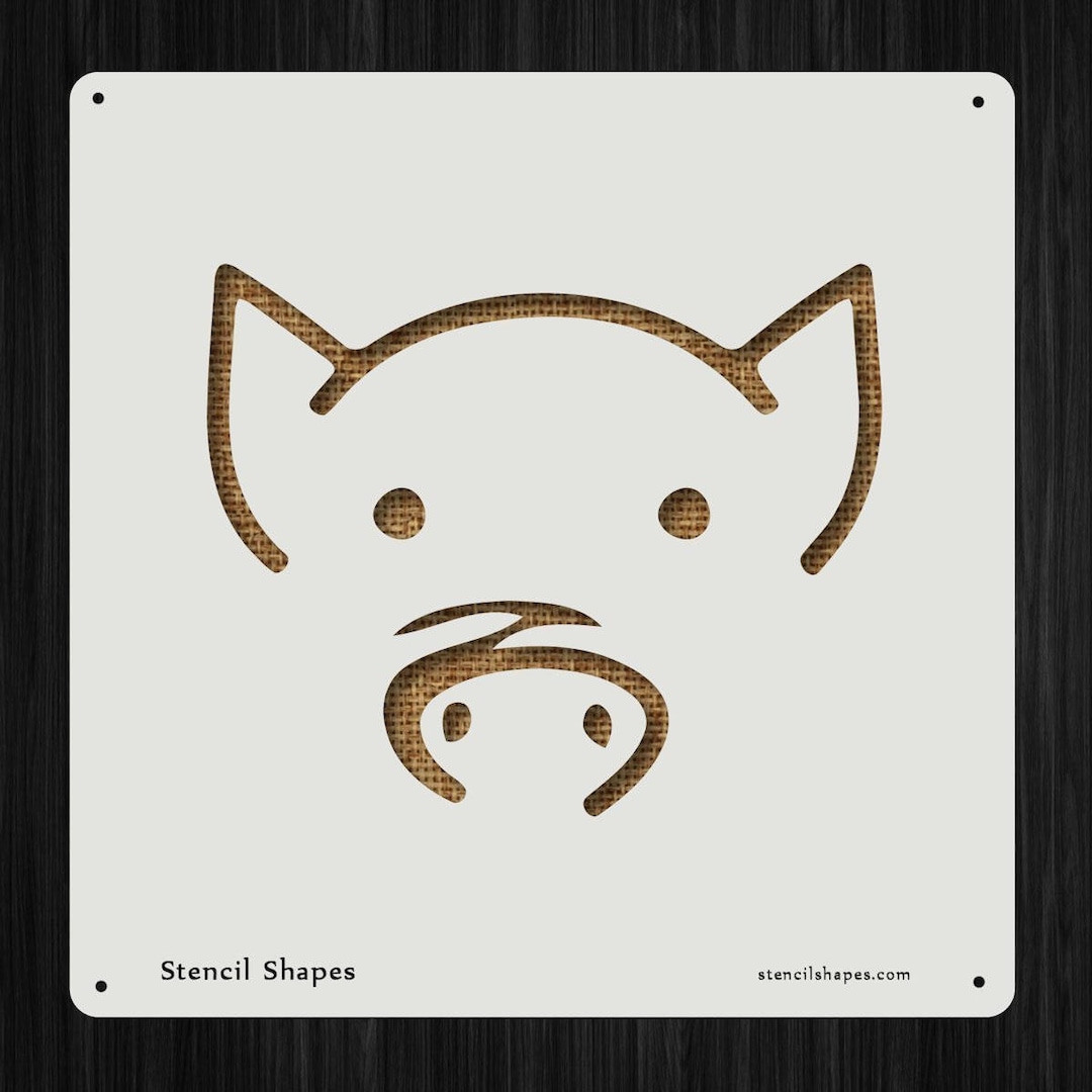 Pig Animal Barn Face Farm Style 16031 DIY Plastic Stencil Acrylic Mylar ...
