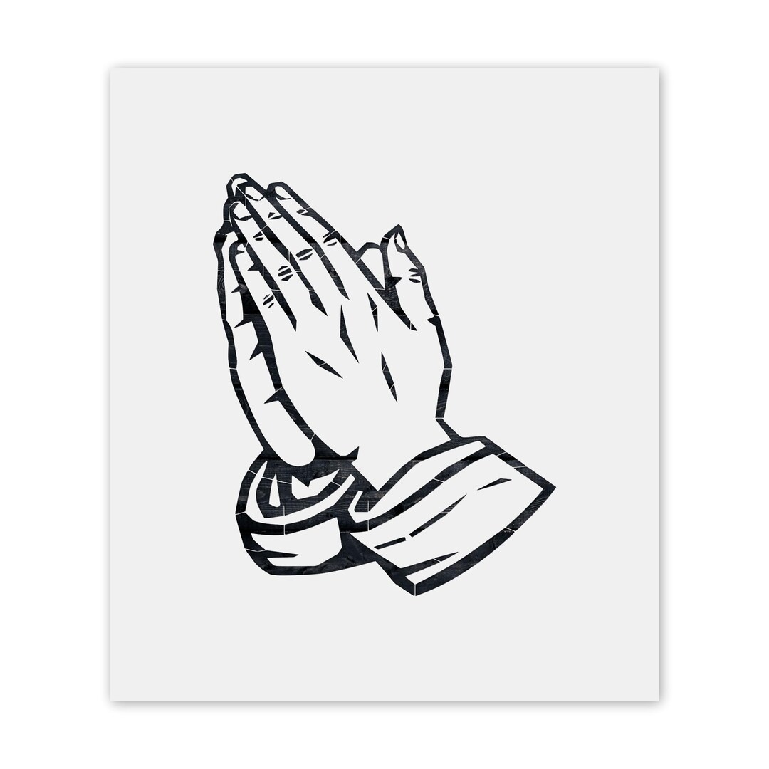 Praying Hands Mylar Stencil for Crafts - Reusable DIY Painting Template ...