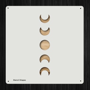 Mini Moon Phases Modern Wall Décor DIY Plastic Stencil Acrylic Mylar ...