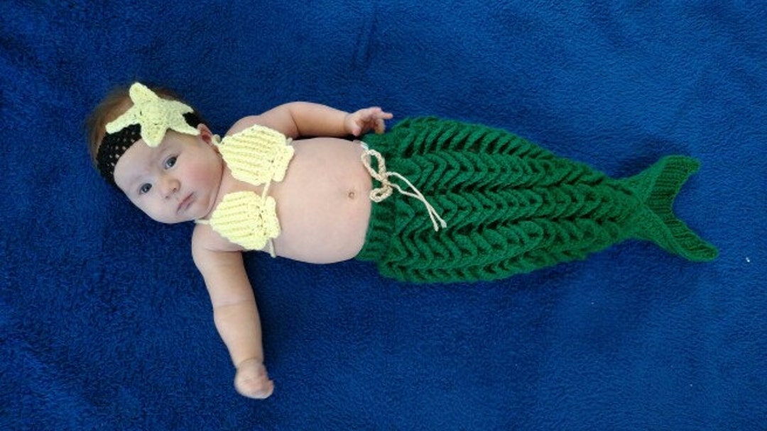 Baby Mermaid 3 Piece Set 0-3 Months - Etsy