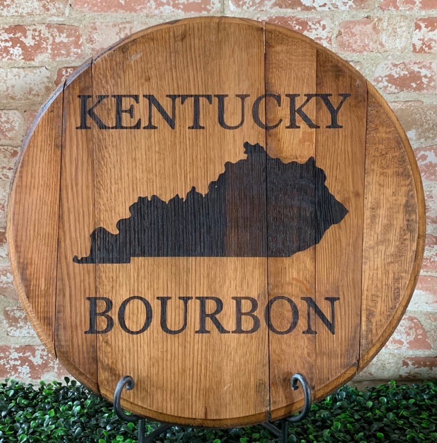 Kentucky Bourbon Sign, Bourbon Barrel Head, Kentucky State Rustic ...