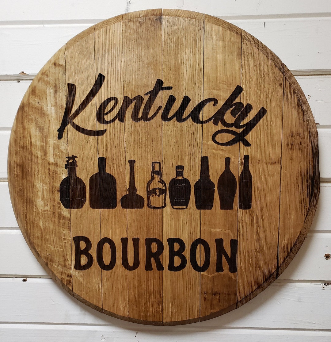 Kentucky Bourbon Wood Sign, Whiskey Barrel Sign, Kentucky State Rustic ...