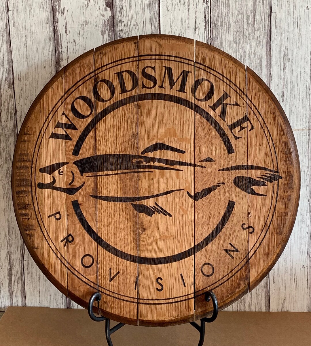 Custom Bourbon Whiskey Barrel Head Lid - Laser Engraved Logo - Etsy