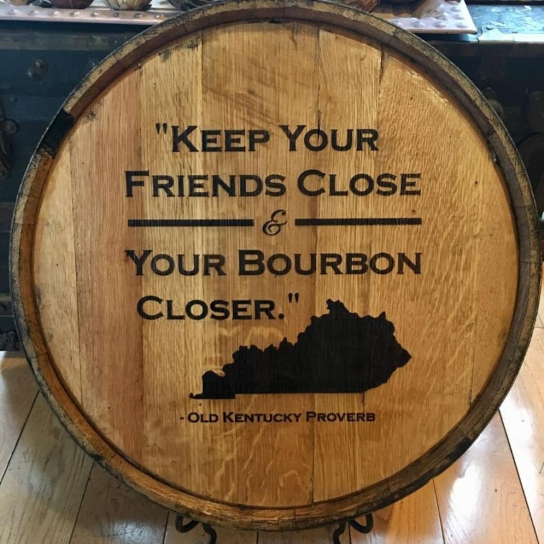 Bourbon Barrel Head, Bourbon Bar Sign, Whiskey Barrel Decor, Kentucky ...