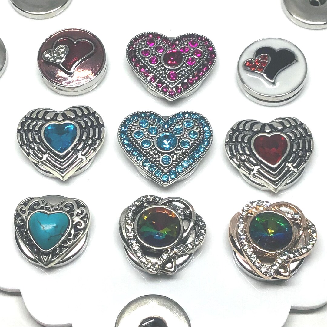 18mm Heart Snap Buttons: Interchangeable Jewelry Charms - Etsy