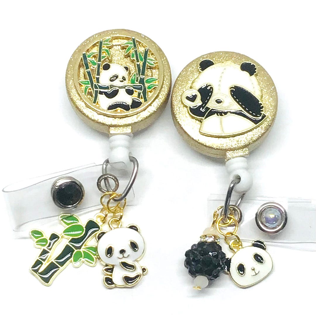 Panda Bears; Retractable Badge Holder Nurse Retractable Reel ID Badge ...
