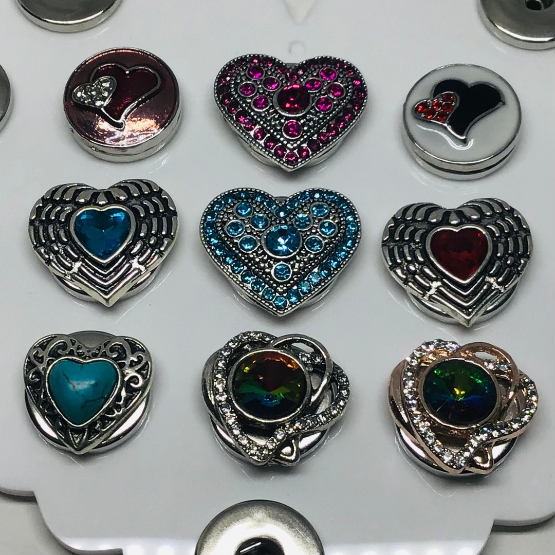 Heart Snap Buttons 18mm Snap Buttons to Use With: Snap Button Jewelry ...