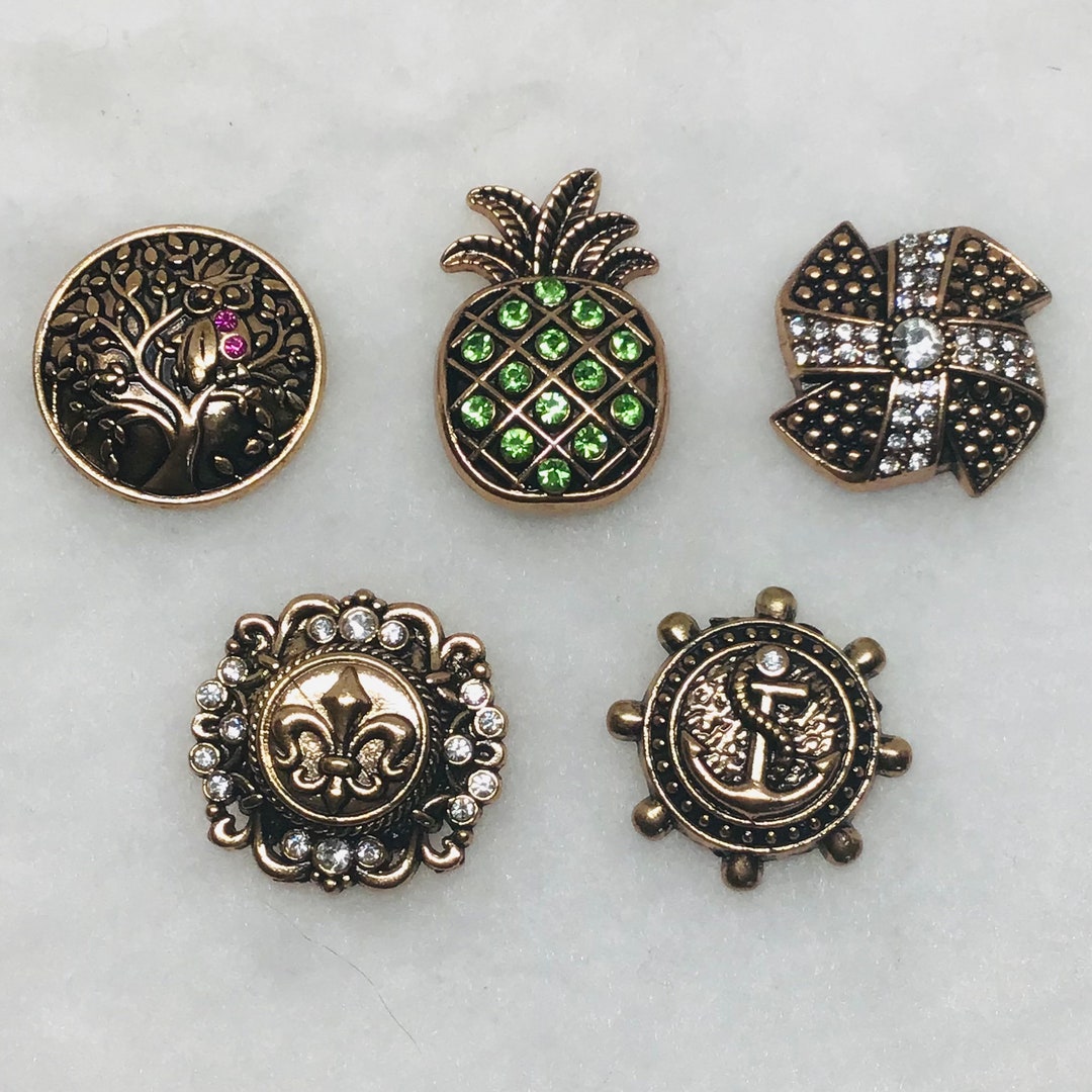 Rose Gold Snap Buttons; Interchangeable 18mm Snap Buttons: Snap Button ...