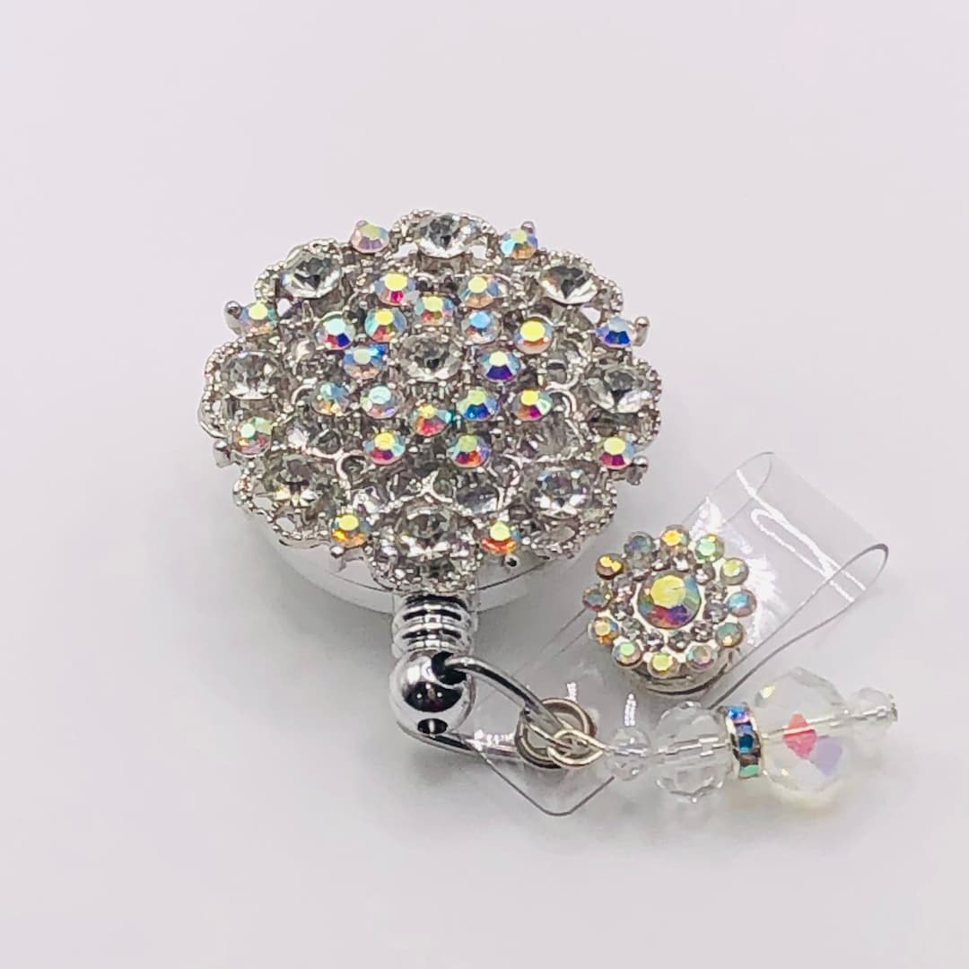 Pure Bling, Silver; Retractable Badge Holder Nurse Retractable Reel ID ...